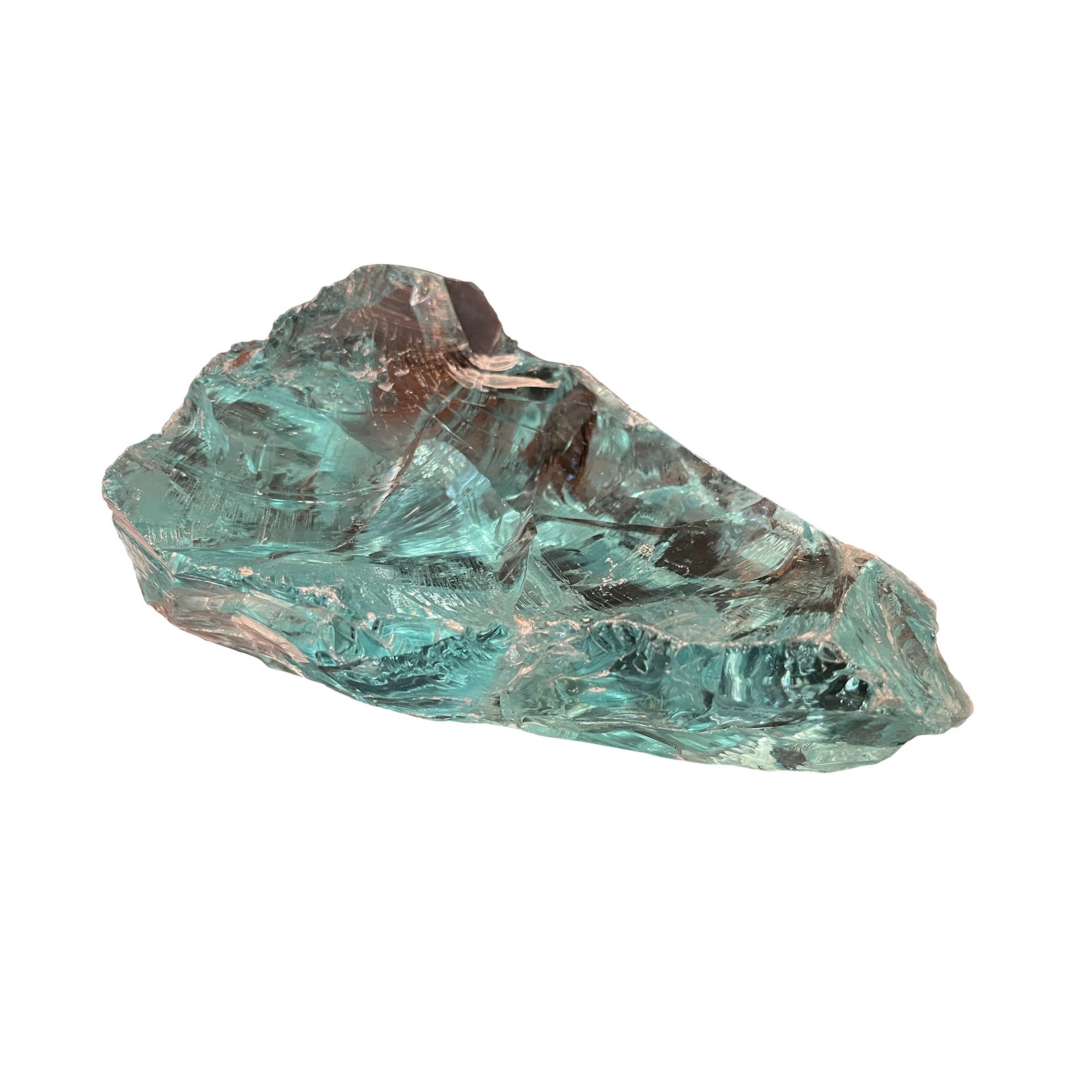 Early 20th Century Large Aqua Chunk Glass Long Cullet | Chairish