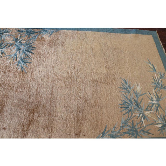 Antique Art Deco Bamboo Tree Rug | Chairish