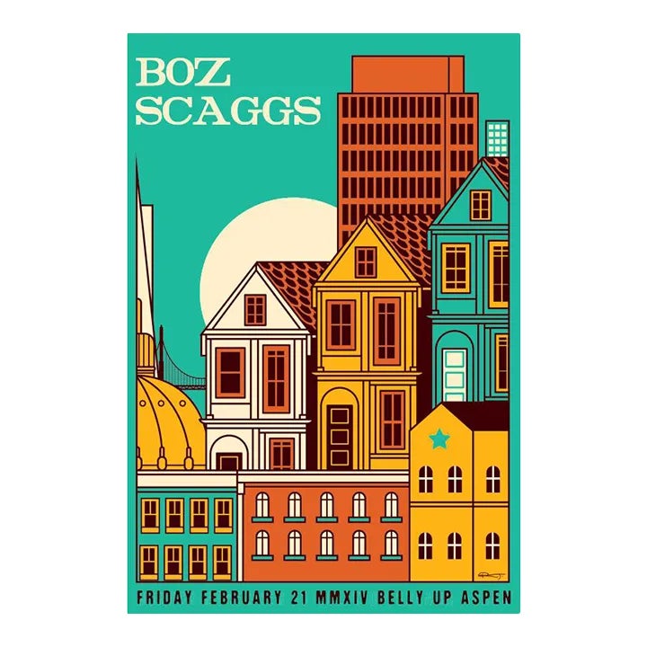 2014 American Concert Poster, Boz Scaggs (Belly Up) | Chairish