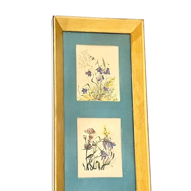 Mid 20th Century Pair Vintage Hollywood Regency Gilt Framed Botanical ...