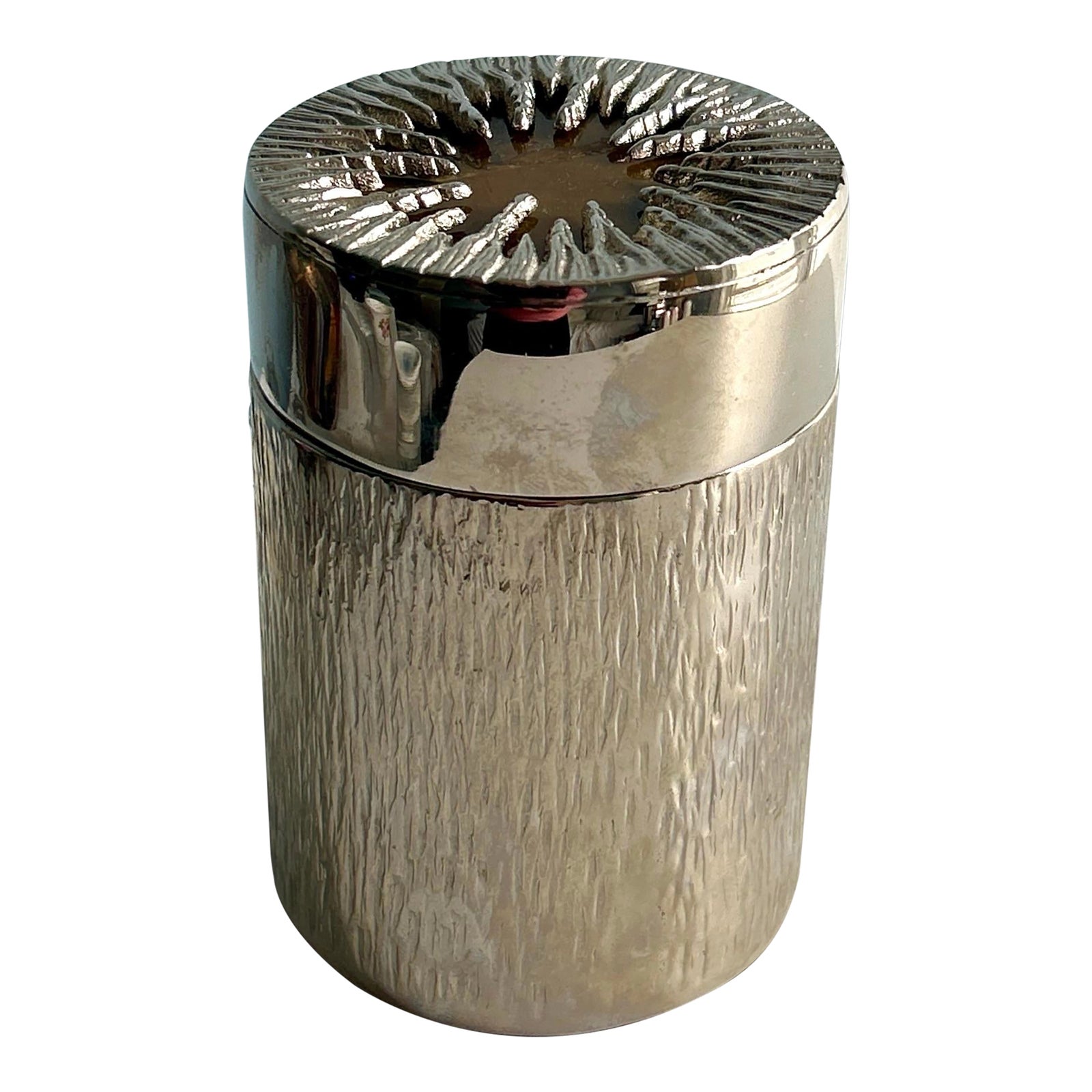 Global Views Crimped Nickel Box | Chairish