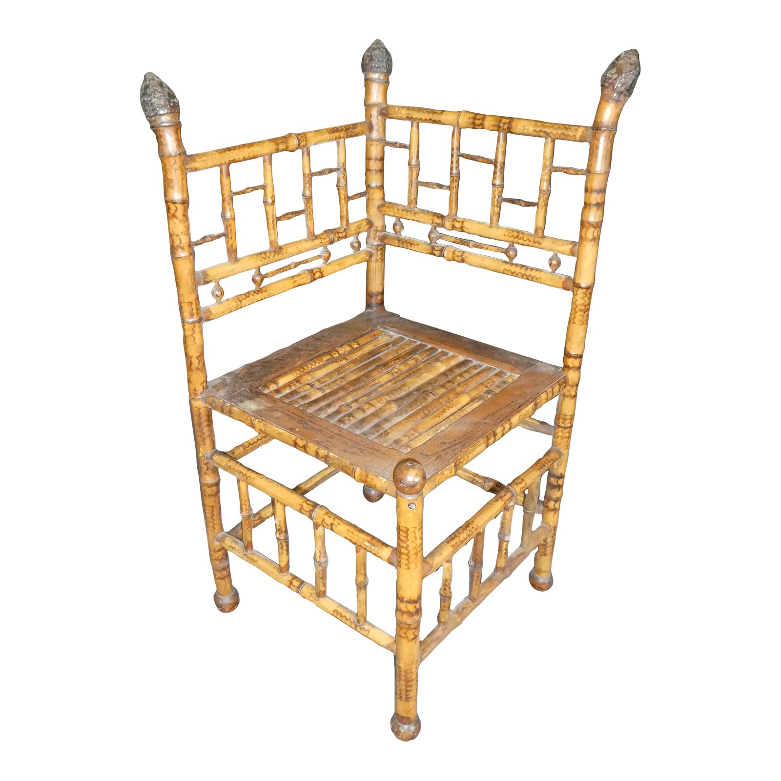 Victorian Bamboo Corner Chair | Chairish