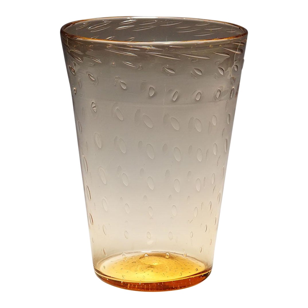 Vetro Soffiato Glass Vase by Vittorio Zecchin for Venini Murano Ca ...