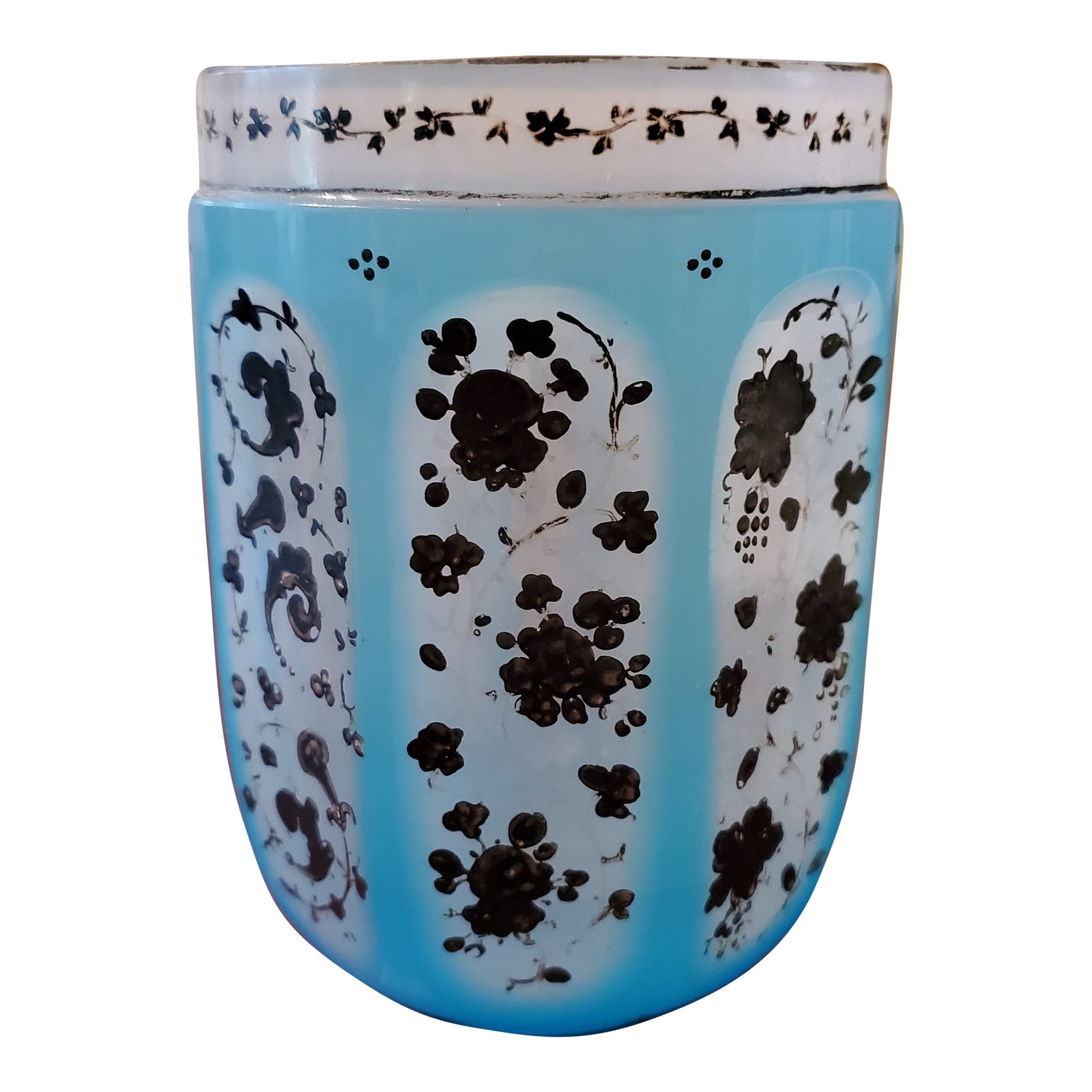 Antique Bohemian Glass Moser Baby Blue Opaline Goblet | Chairish