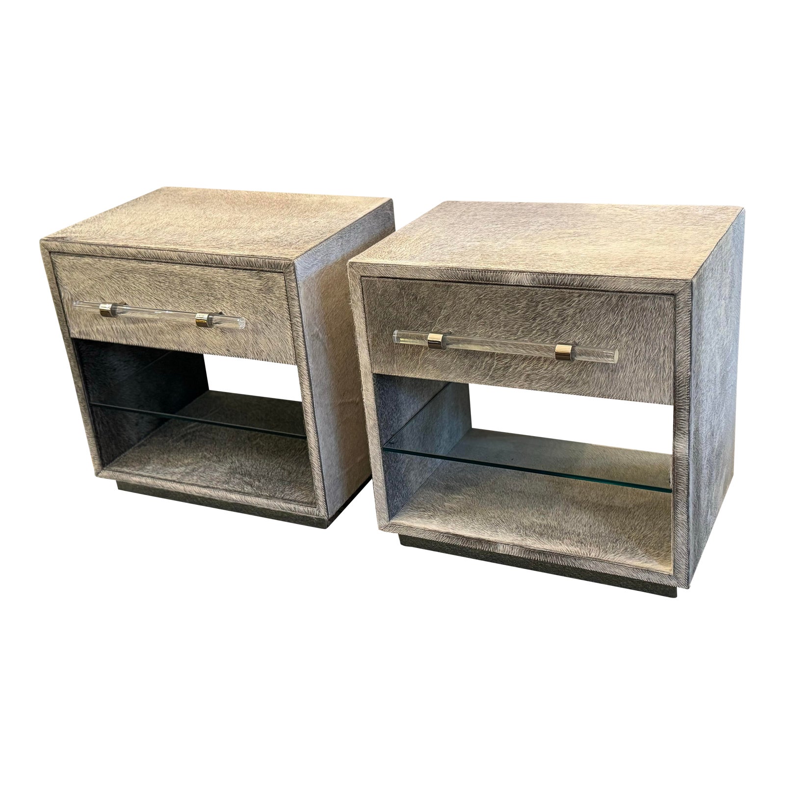 Interlude Home Cassian Hide Nightstands, a Pair | Chairish
