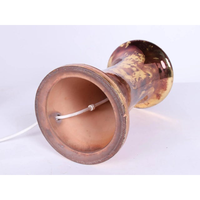 Bitossi Table Lamp in Metallic Gold Ceramic, Italy 1960s | Chairish