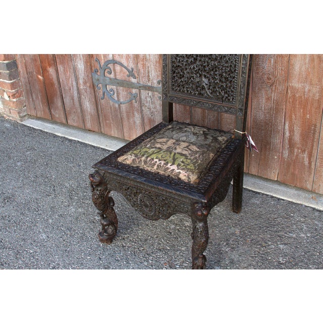 Late 18th Century Anglo-Indian Intricate Carved Chair | Chairish