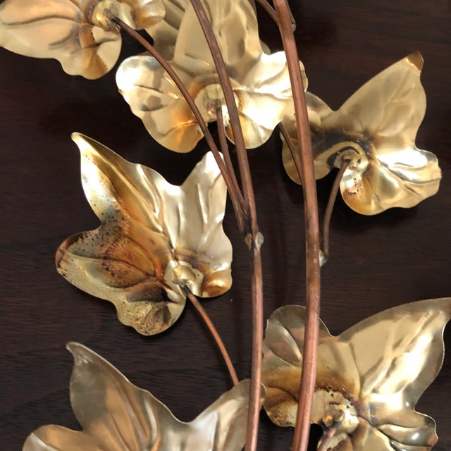 Mid-20th Century Brass & Copper Ivy Wall Art Sprays — a Pair | Chairish