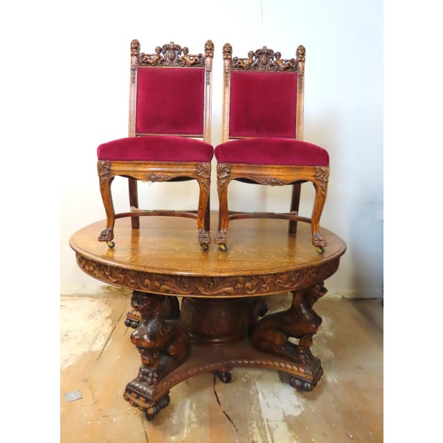 Antique Victorian R. J. Horner Dining Table & Chairs | Chairish
