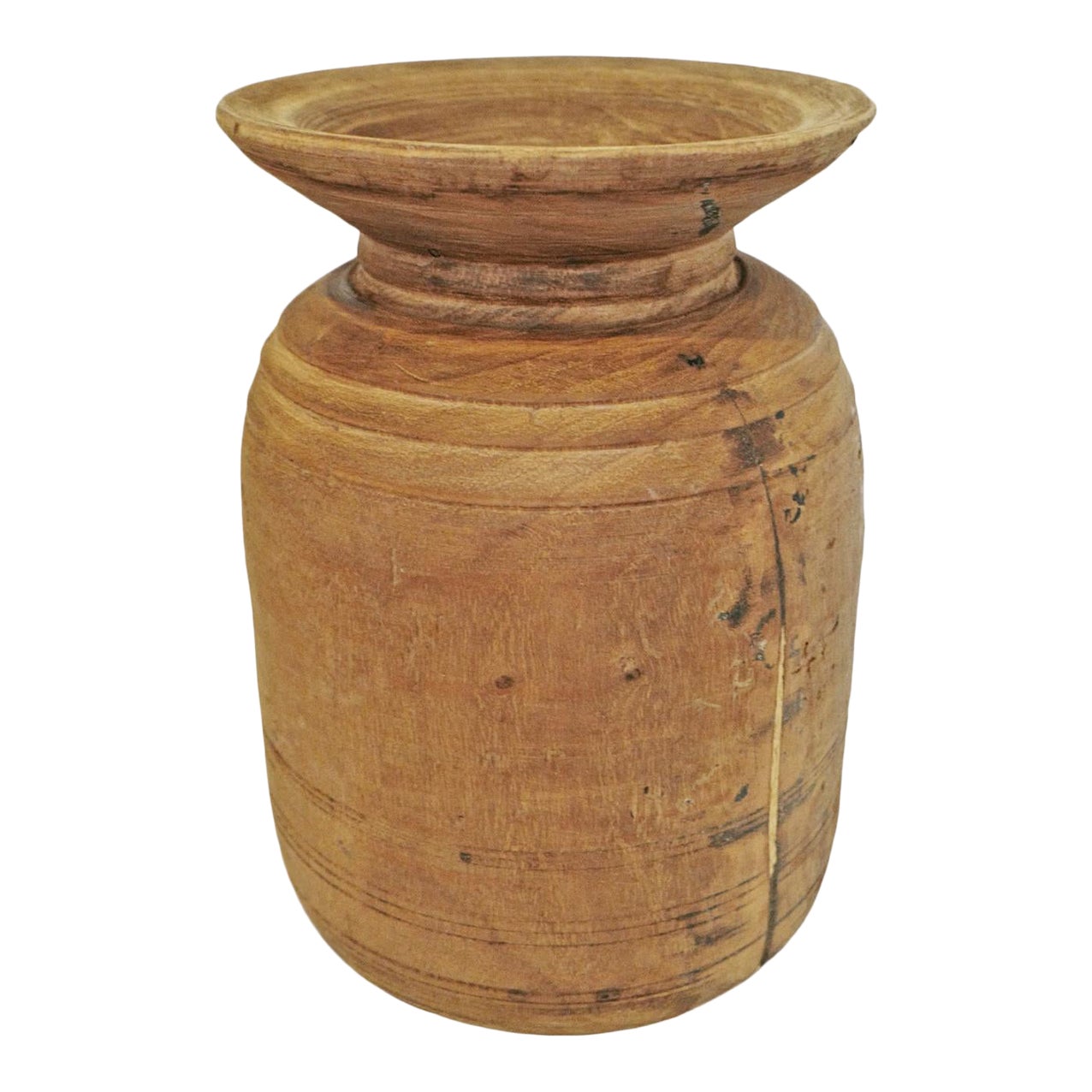 Vintage Wooden Rustic Vessel | Chairish