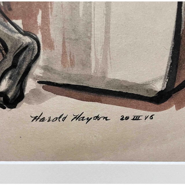 1946 Watercolor, Charcoal & Ink on Paper Image of a Seated Nude by ...