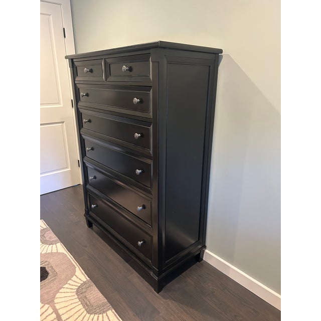 Bassett Wood HighBoy Dresser | Chairish
