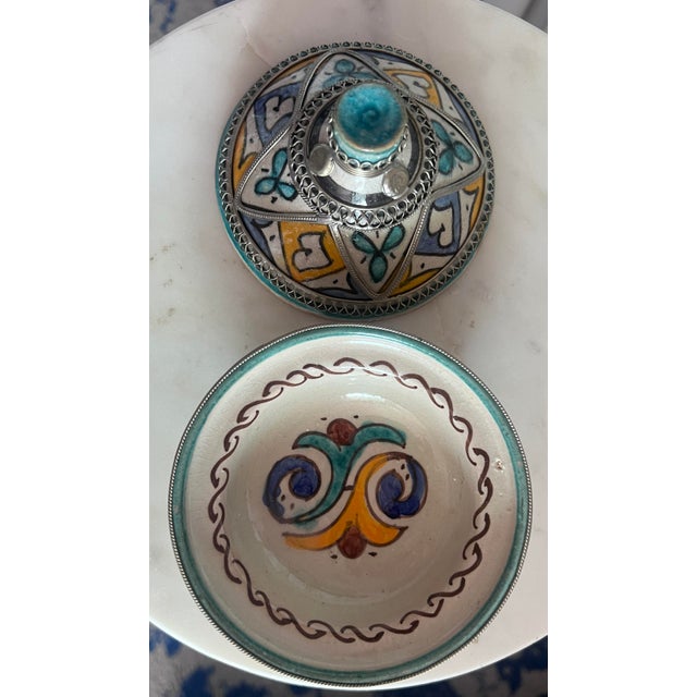 1990s Mini Moroccan Tagine With Nickel Silver Details Made in Morocco ...