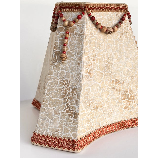 Custom Pagoda Lamp Shades With Wooden Beads-A Pair | Chairish