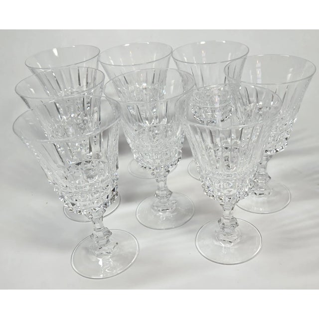 Handcut French Crystal Goblets- Set of Eight | Chairish