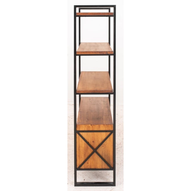 Industrial Loft Style Wood & Metal Bookcase | Chairish