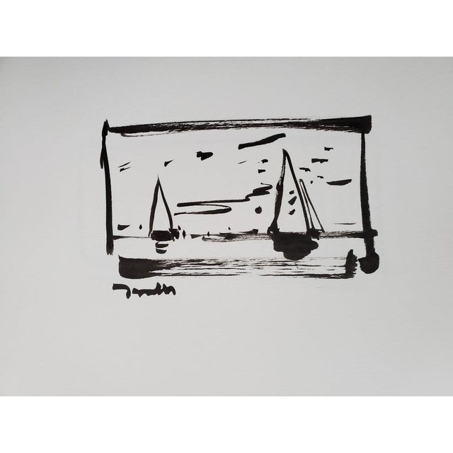 Contemporary Expressionist Style Nautical Ink Drawing by Jose Trujillo ...