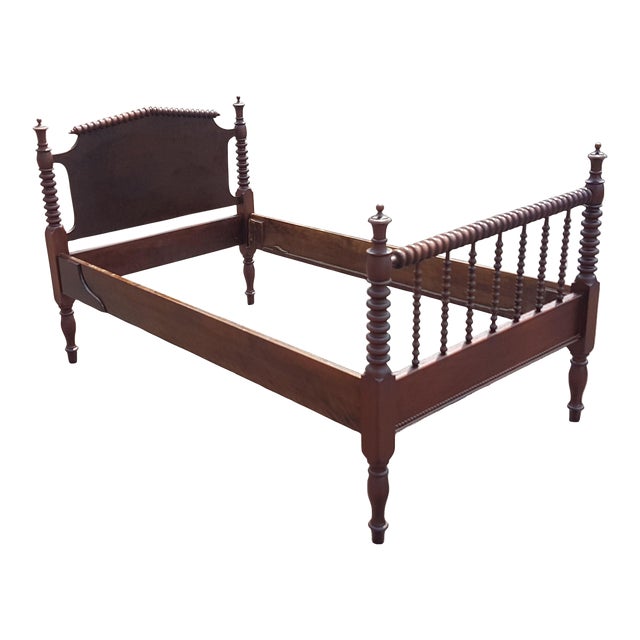 19th Century Spindle Spool Jenny Lind Style Twin Bedframe | Chairish