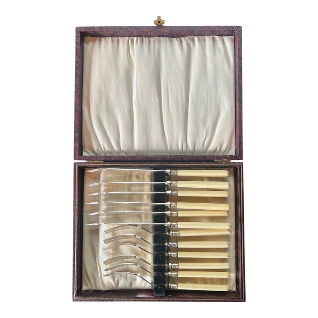 Antique English Sheffield Fish Knife and Fork Set- 12 Pieces | Chairish