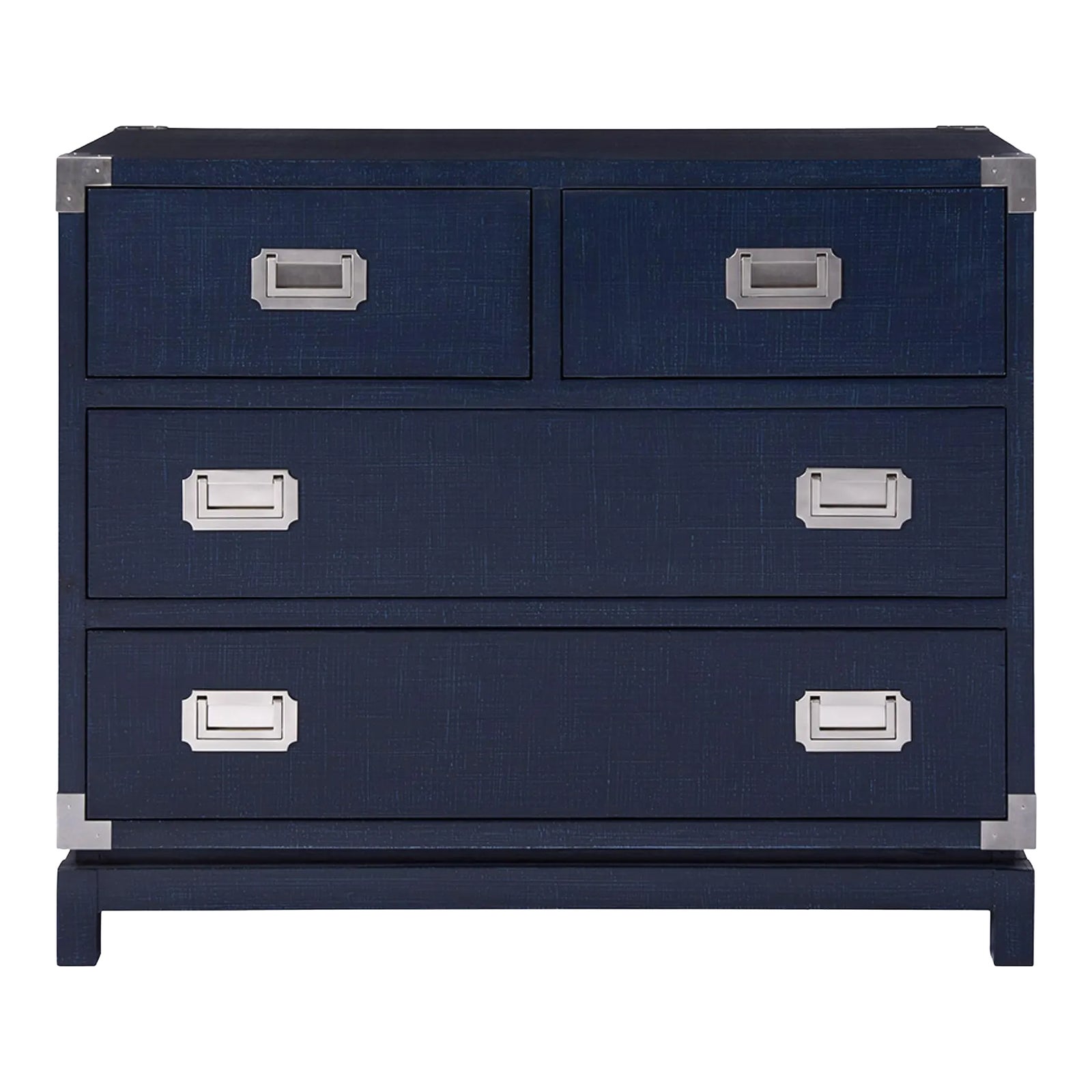Shoreline Coastal Campaign Chest, Navy Blue | Chairish