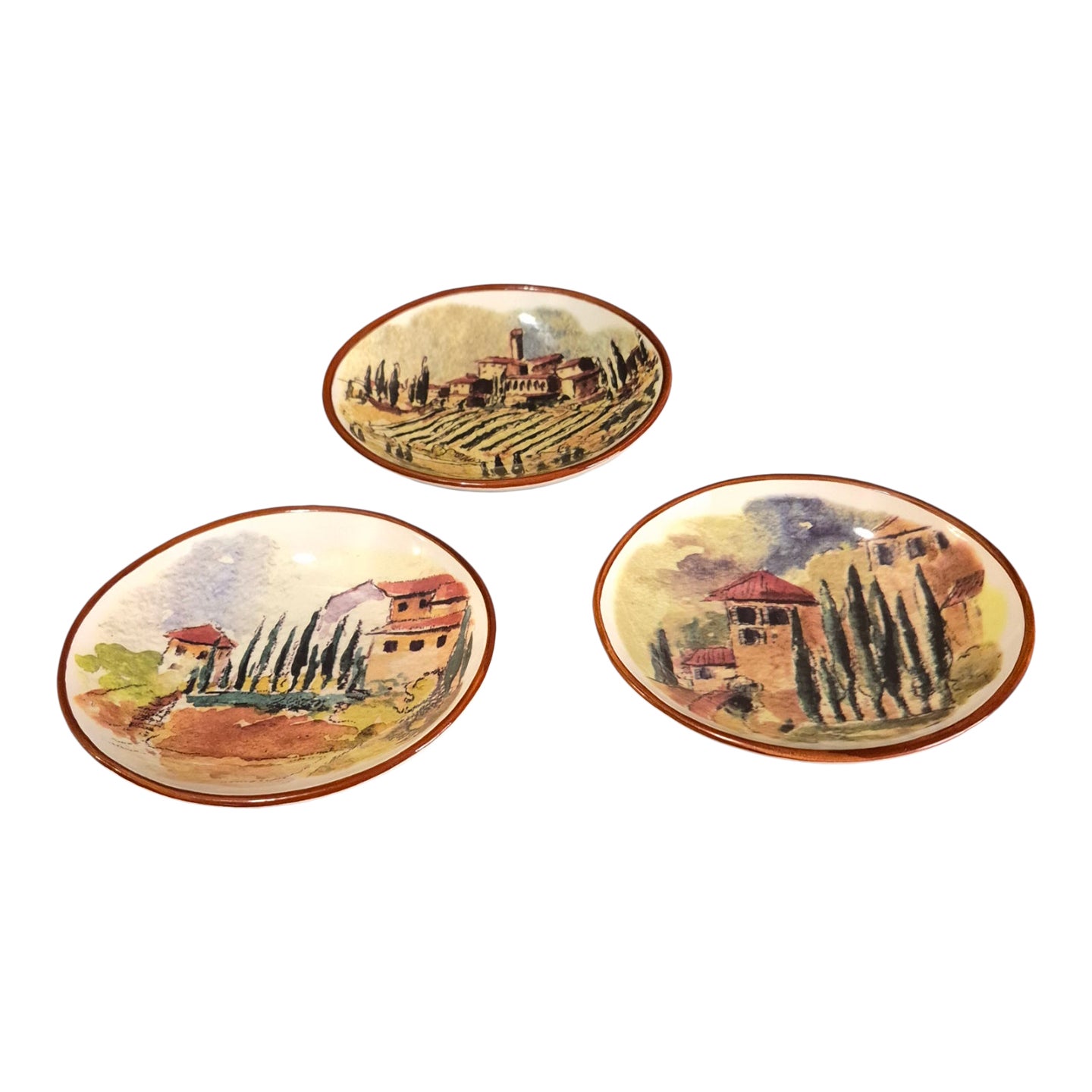 Late 20th Century Three Tuscan Scene Painted "Villa/Landscape" Williams ...