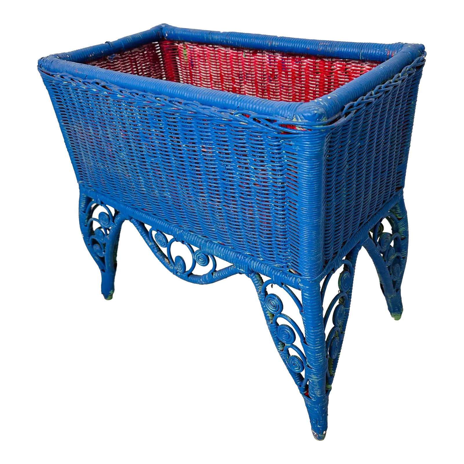Vintage Wicker Planter | Chairish