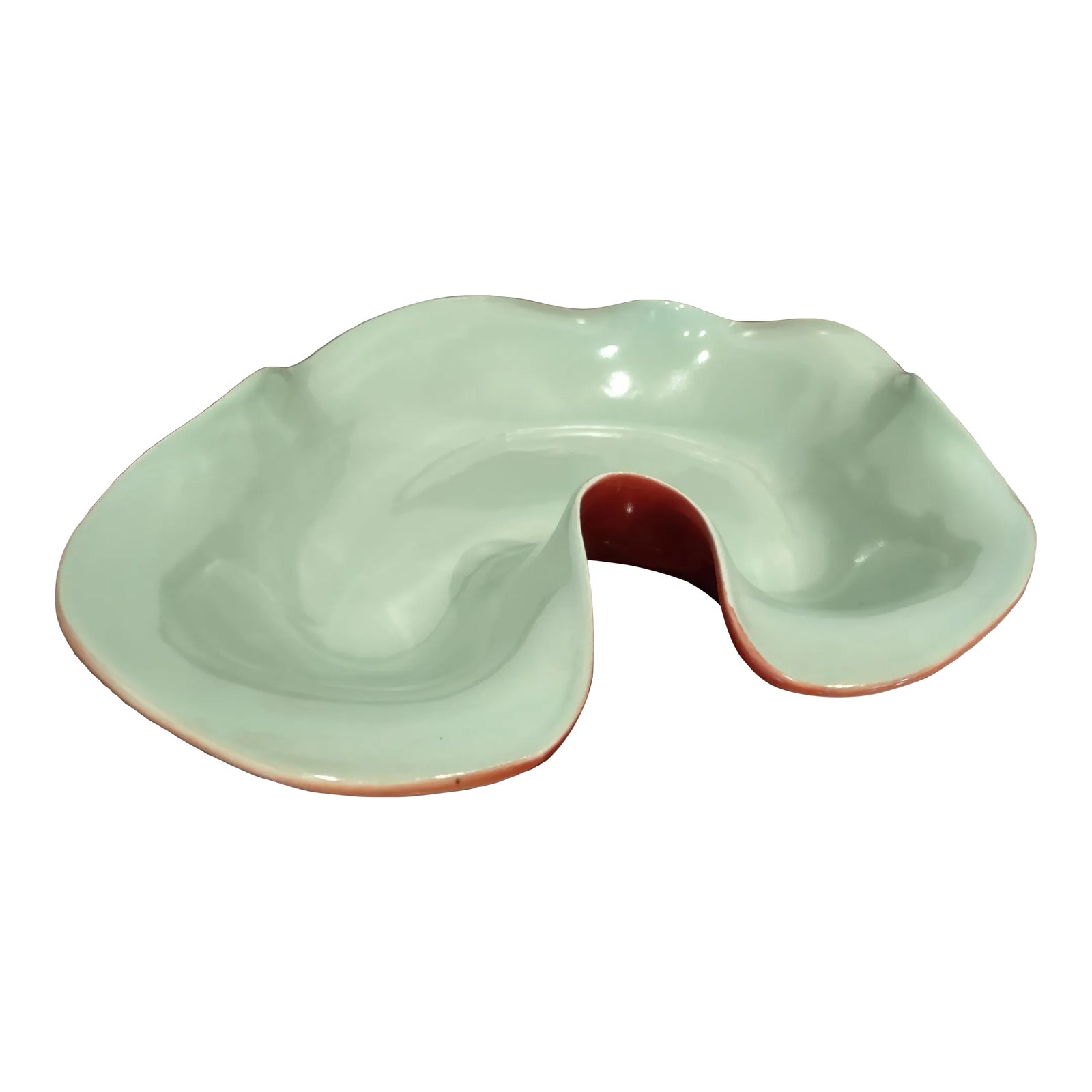 Vintage Mid Century Modern Red Wing Pottery Kidney Bean Curved Dish ...