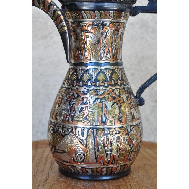 Middle Eastern Dallah Coffee Pot With Gold, Silver and Copper Overlay ...