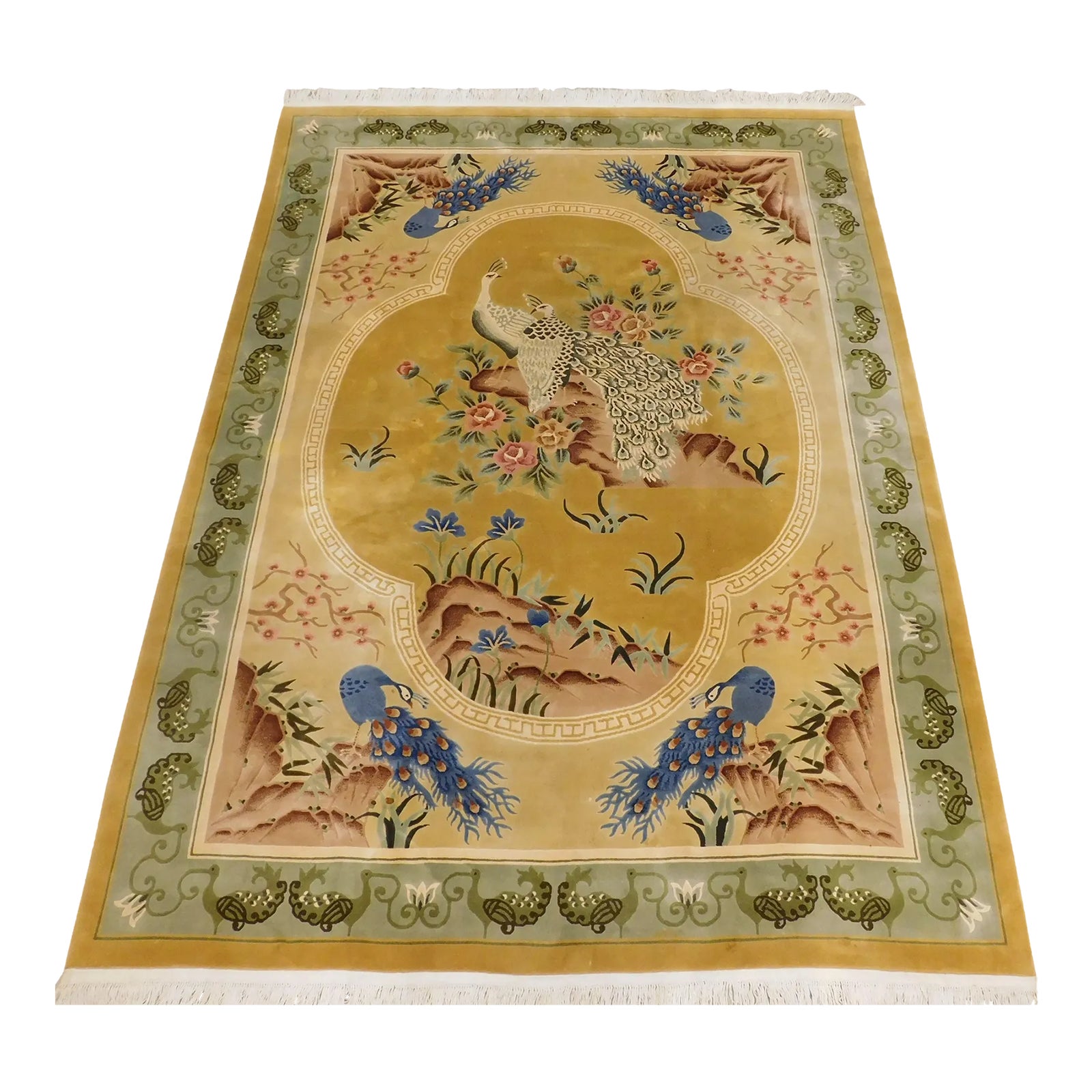 Midcentury Handmade Chinese Wool Pile Rug. 9'x 12' | Chairish