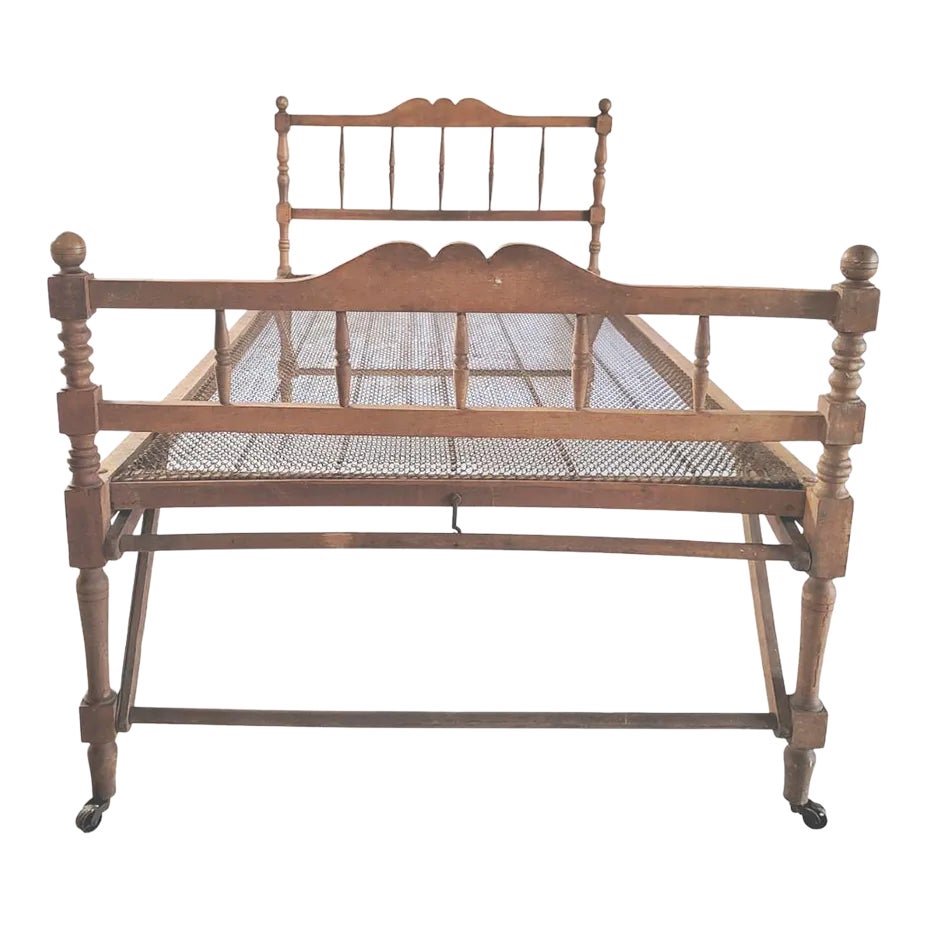 1890s Early American Classic Antique Spindle Bed by Utica Furniture ...