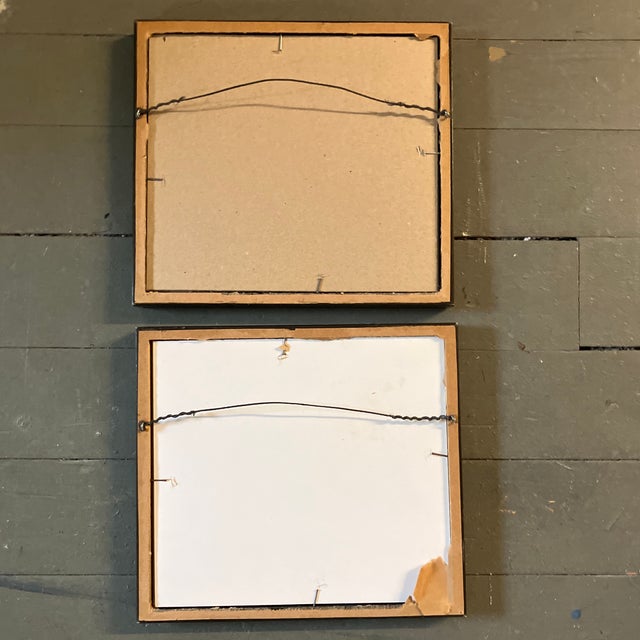 1980’s 2 Original Wayne Cunningham Abstract Ink Drawings Vintage Frames ...