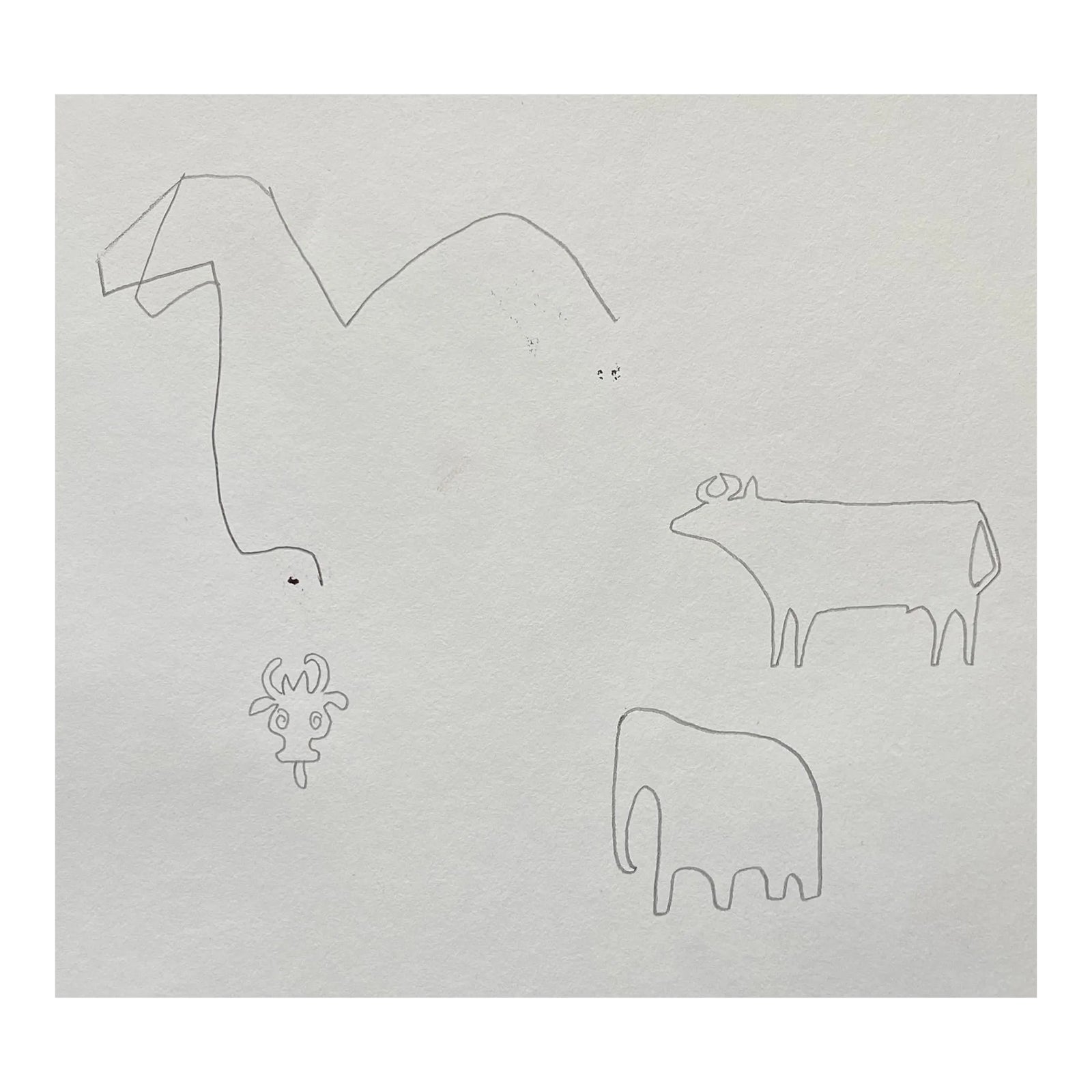 Ron Yrabedra Modern Primitive Animal Drawing | Chairish