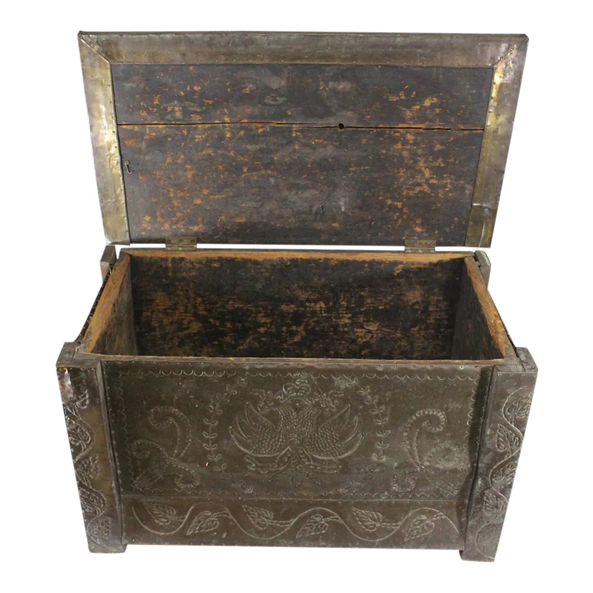 Russian Hand Tooled Brass Wedding Chest | Chairish