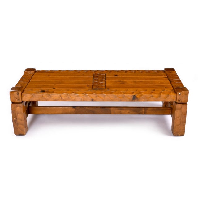 Null Rustic Solid Knotty Pine Log Cabin Style Coffee Table and Side ...