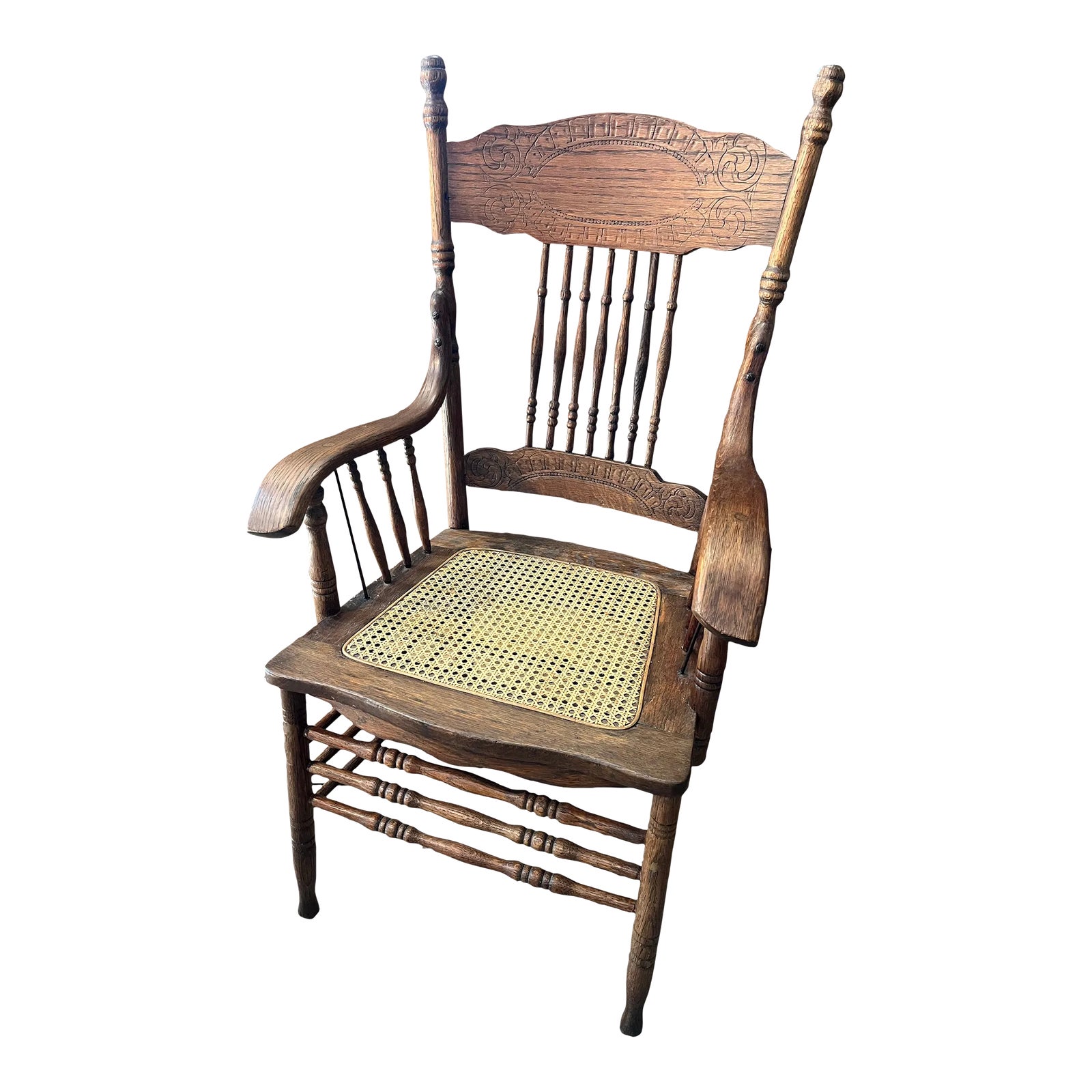 1910s Antique Victorian Oak Larkin Desk Chair | Chairish