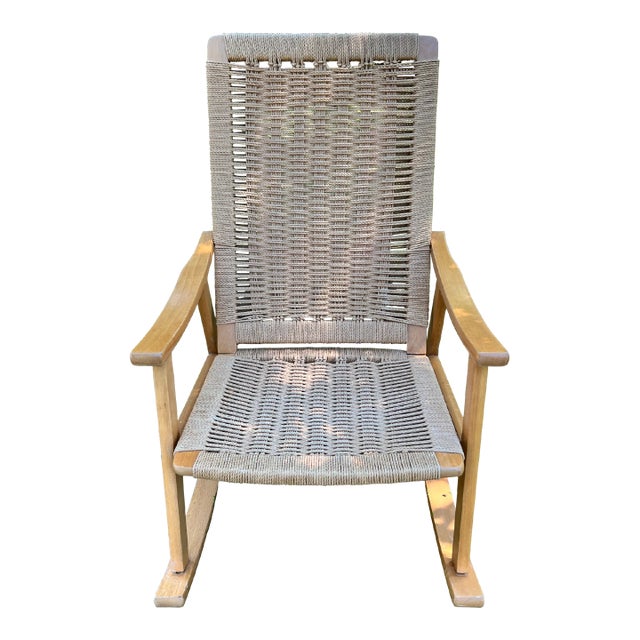 Mid 20th Century Hans Wegner Style Mid-Century Rope Rocking Chair ...