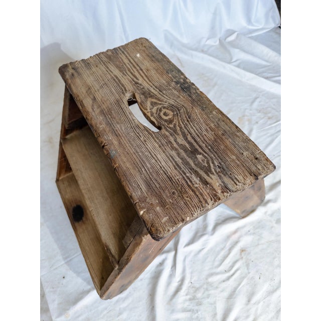 Early 20th Century Wood Step Stool | Chairish