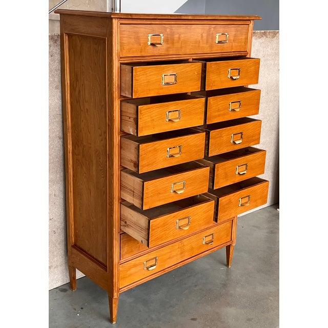 Tall Vintage Tall Teak Wood Campaign Highboy Chest in Style of ...