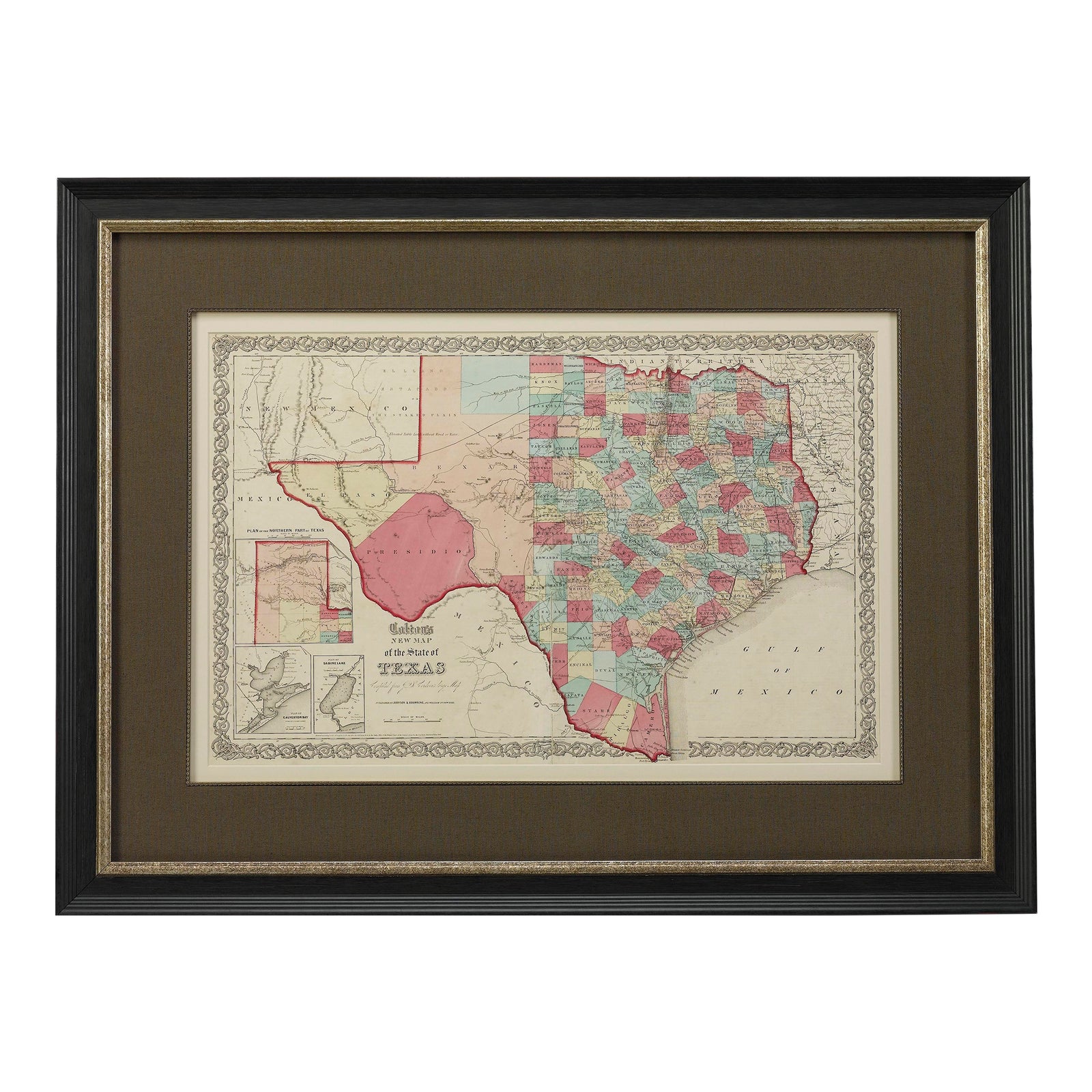1859 "Colton's New Map of the State of Texas Compiled From De Cordova's ...