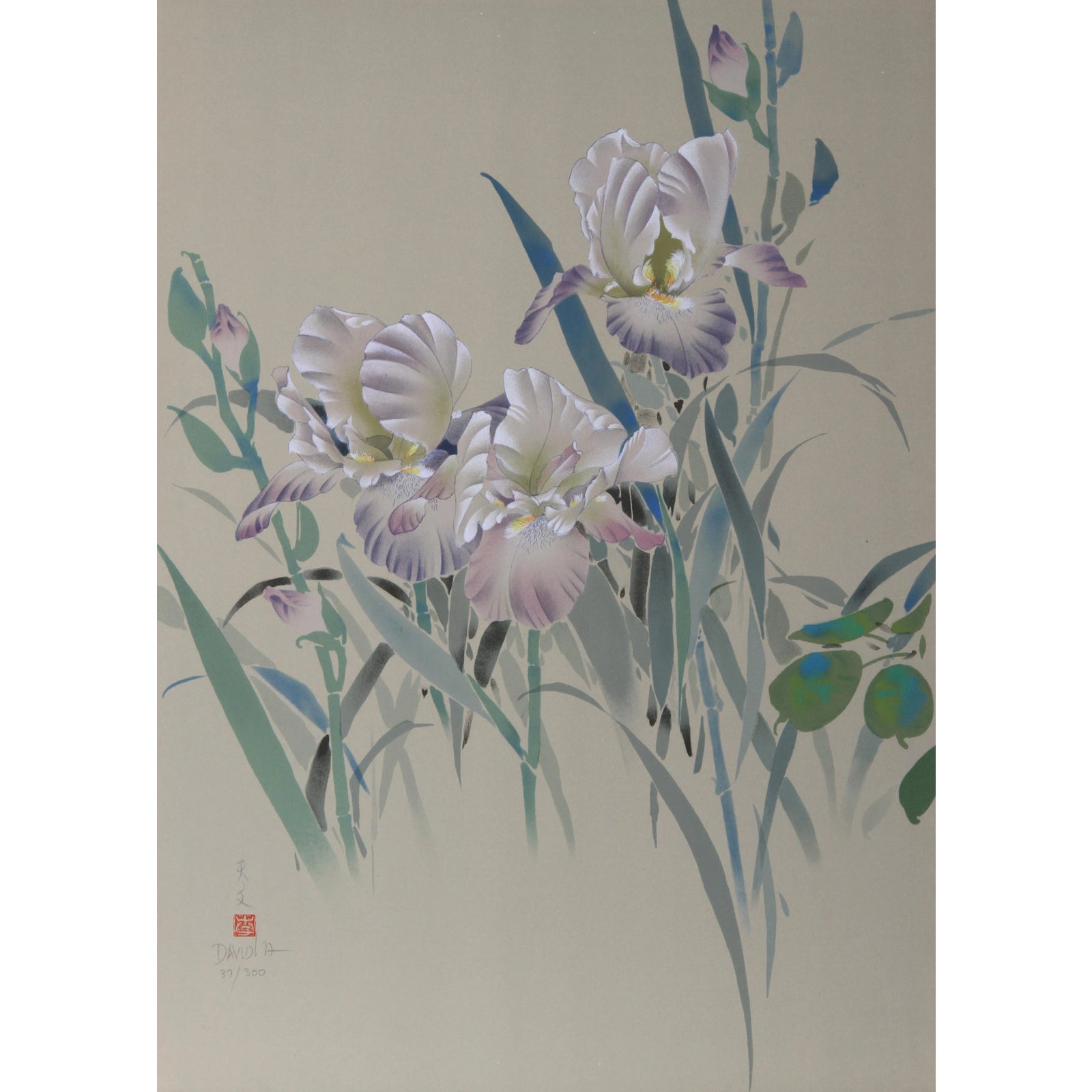 David Lee, Irises (17), Lithograph | Chairish