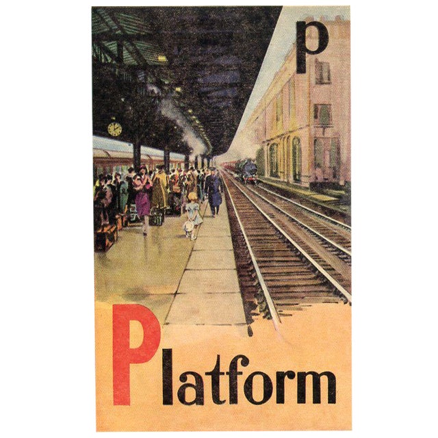 Vintage British Train Alphabet Print - Letter P | Chairish