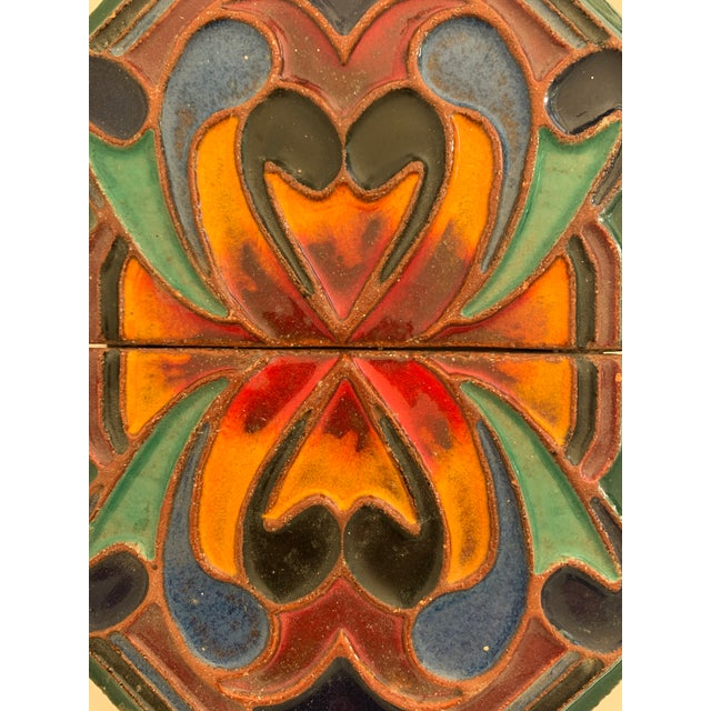 Ceramic High Relief Art Deco Border Tiles Handcrafted by Casa Baca, 2 ...