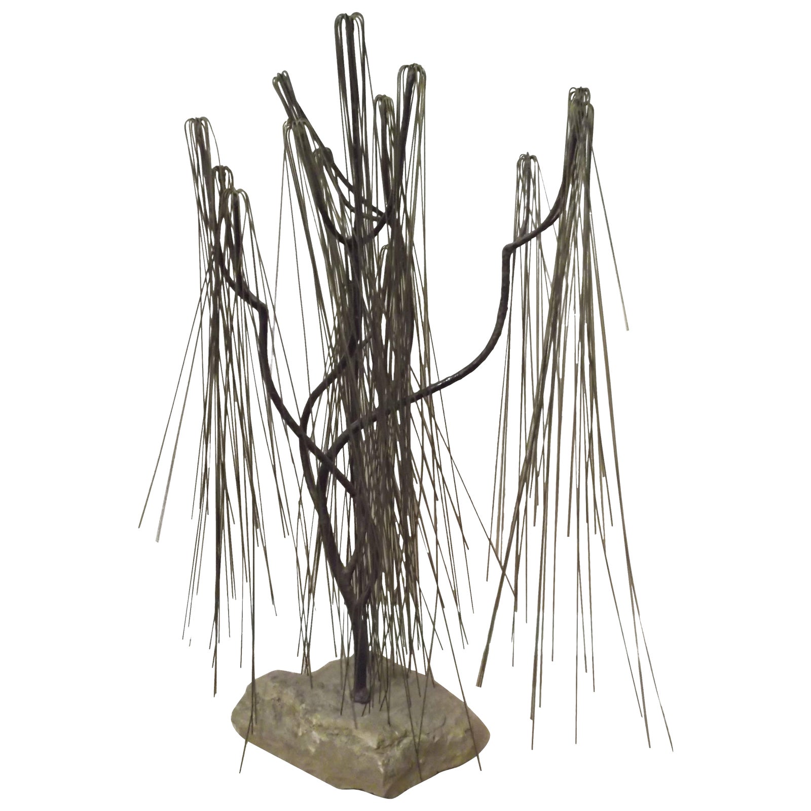 Abstract Willow Tree Welded Metal Sculpture | Chairish
