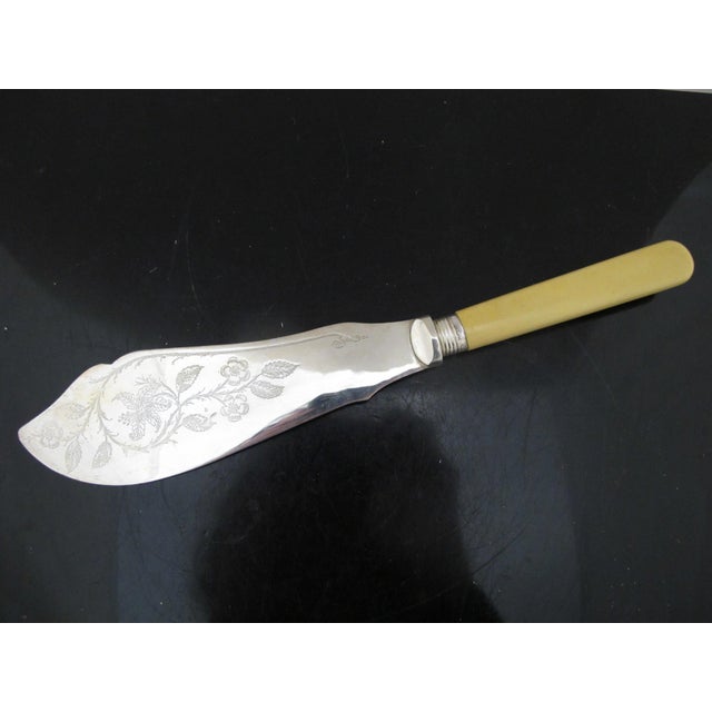 Victorian Antique Epns Silverplate Celluloid Fish Serving Knife & Fork ...