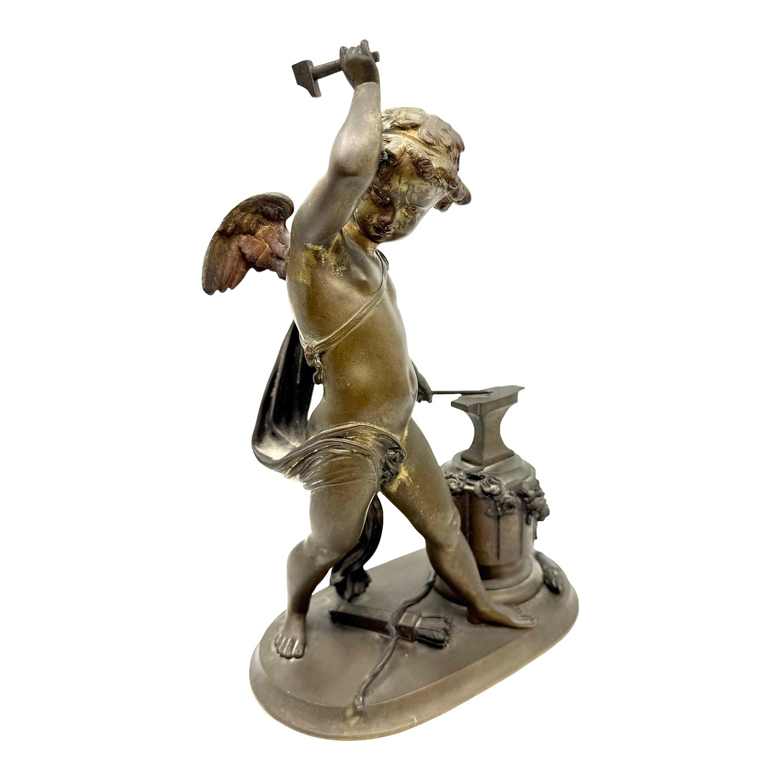 19th Century Bronze Grand Tour Neoclassical Souvenir Cupid Making an ...