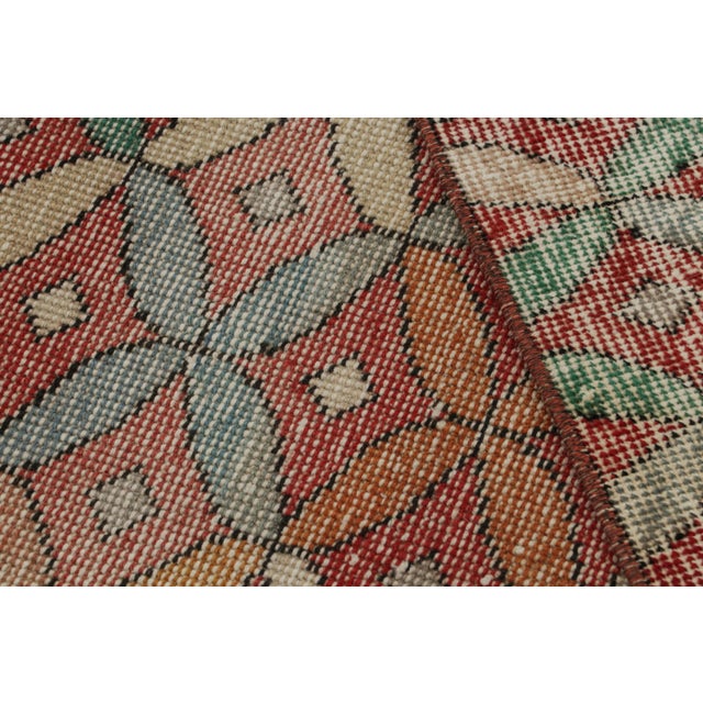 Vintage Zeki Müren Art Deco Runner Rug in Red With Trellises, From Rug ...