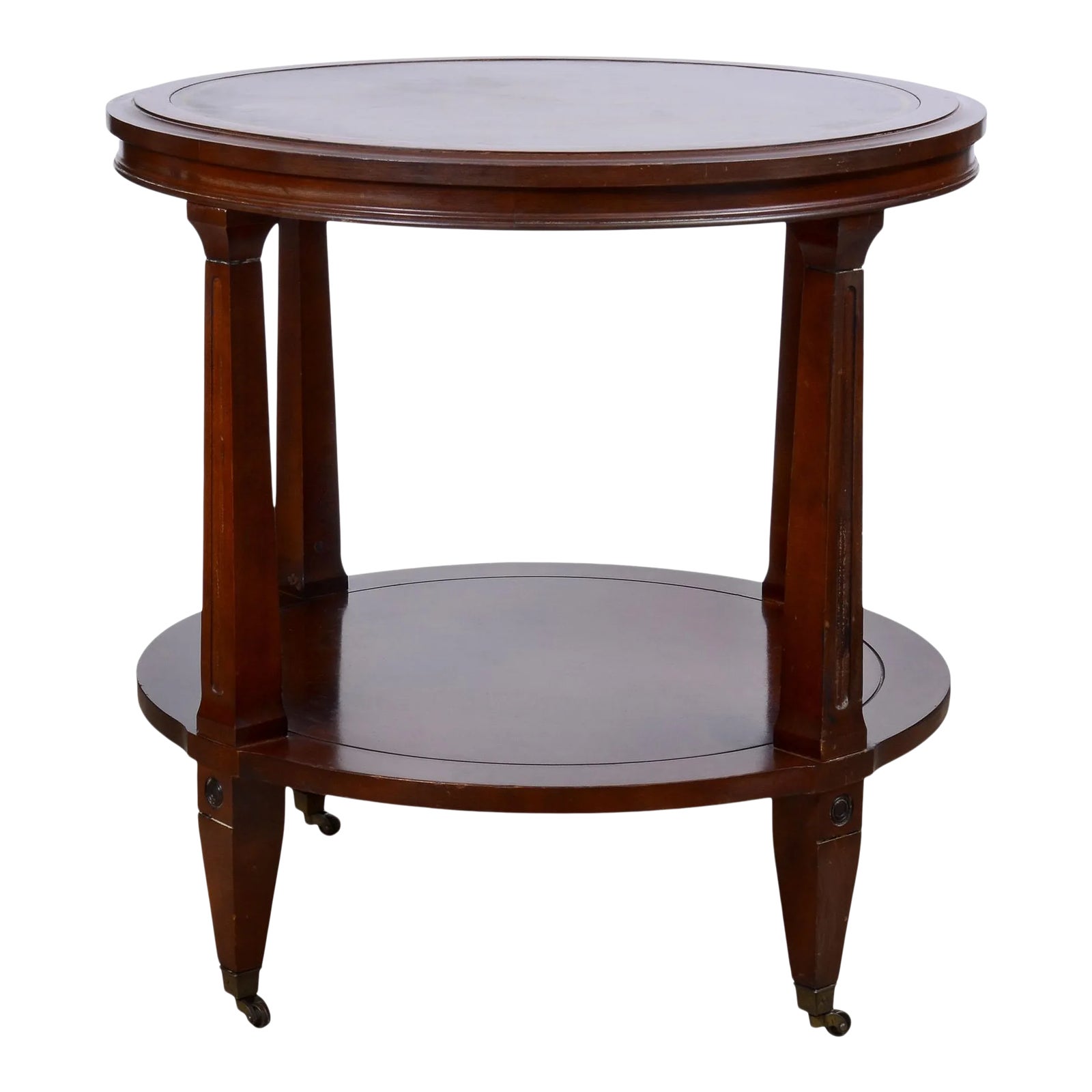 Leather Topped Mahogany Side Table | Chairish