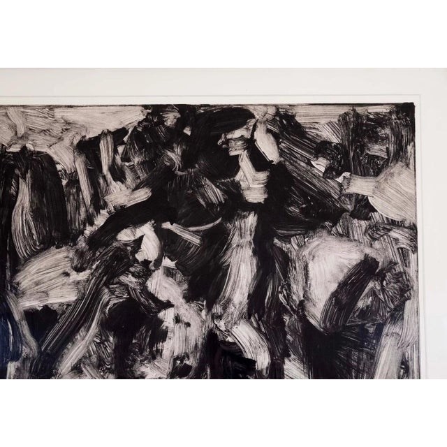 Post Modern Black and White Abstract Expressionist Monoprint Signed ...