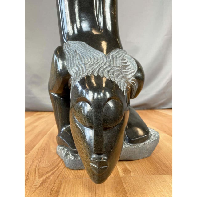 Gedion Nyanhongo “Exercising”, Large Shona Springstone Sculpture, 1990s ...