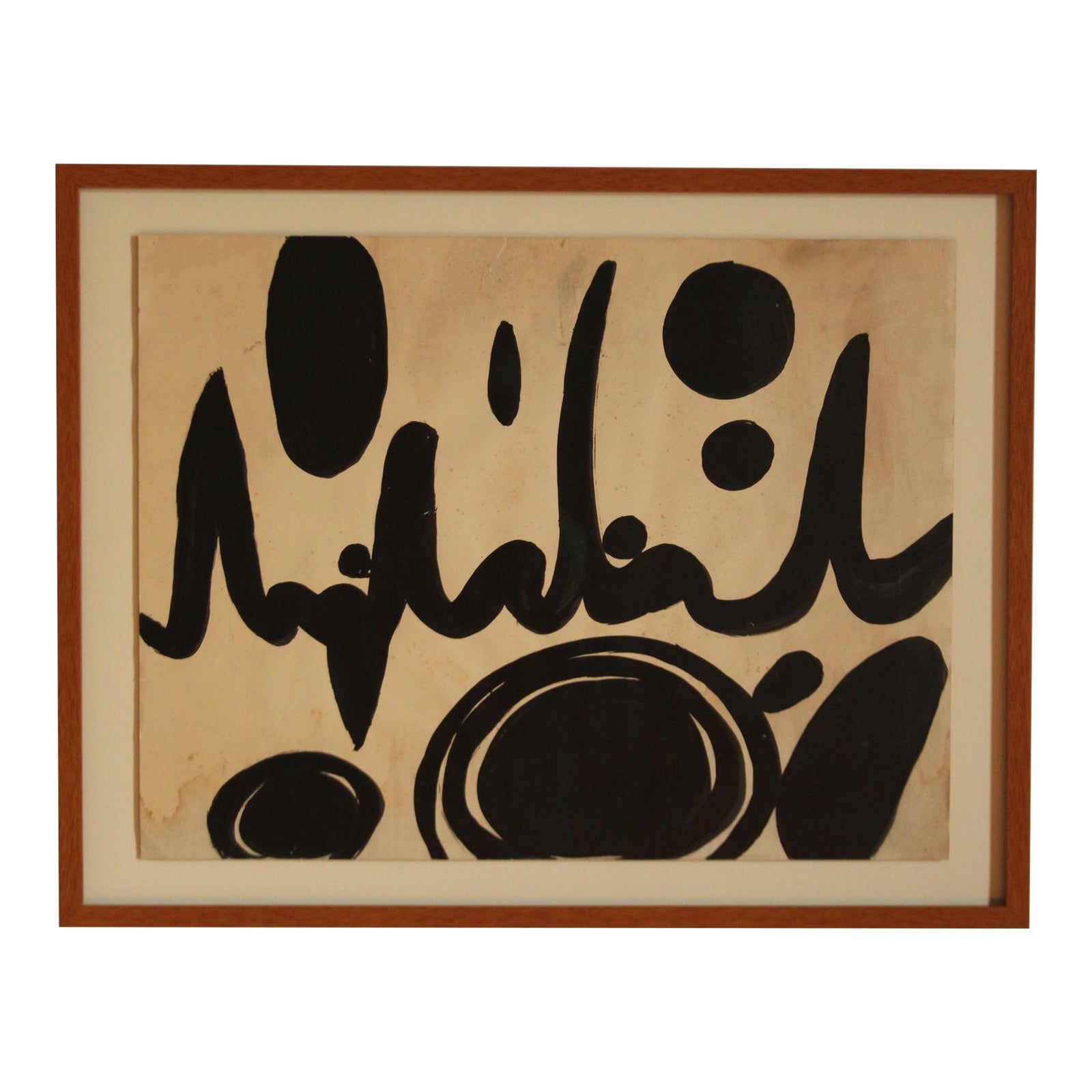 Nicola L. Signed Original Untitled Modernist Painting, 1965, Framed ...